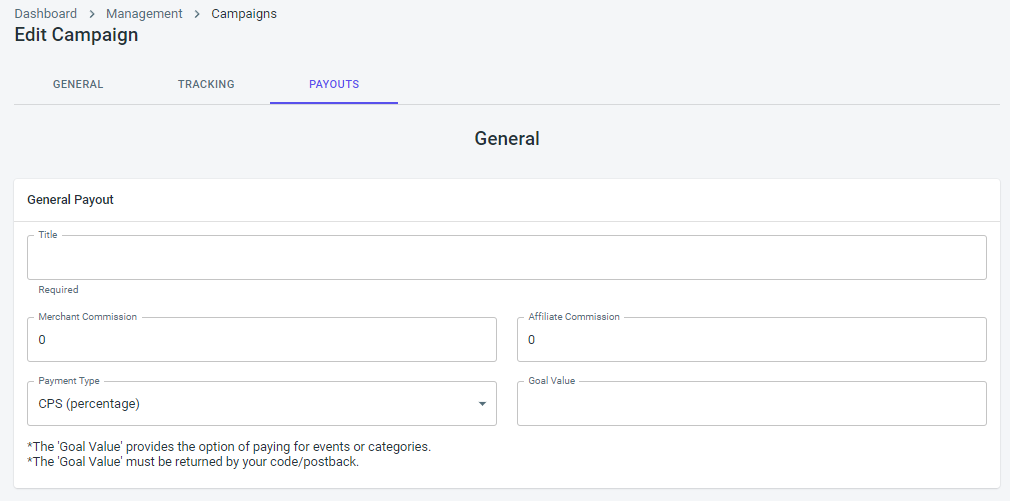 Create a Campaign – Tracknow